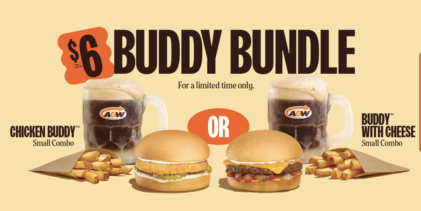 A&W Canada Promotions: Buddy Bundle for $6 - Canadian Freebies, Coupons, Deals, Bargains, Flyers ...
